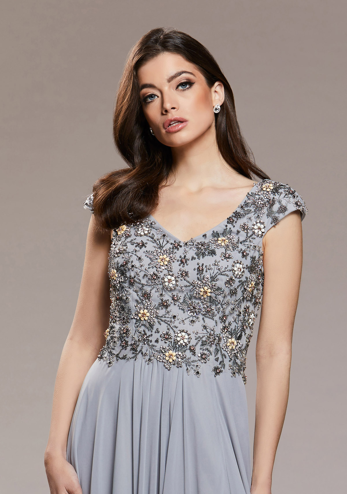 Ghost gray chiffon evening dress - Christian Koehlert