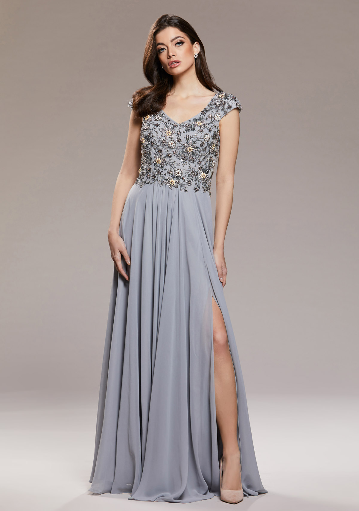Ghost gray chiffon evening dress - Christian Koehlert