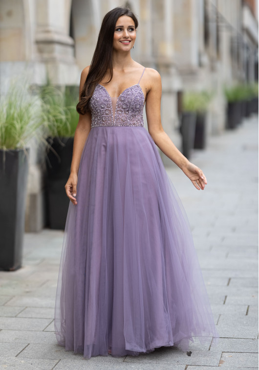 Tüll Abendkleid in Purple Sage - Christian Koehlert