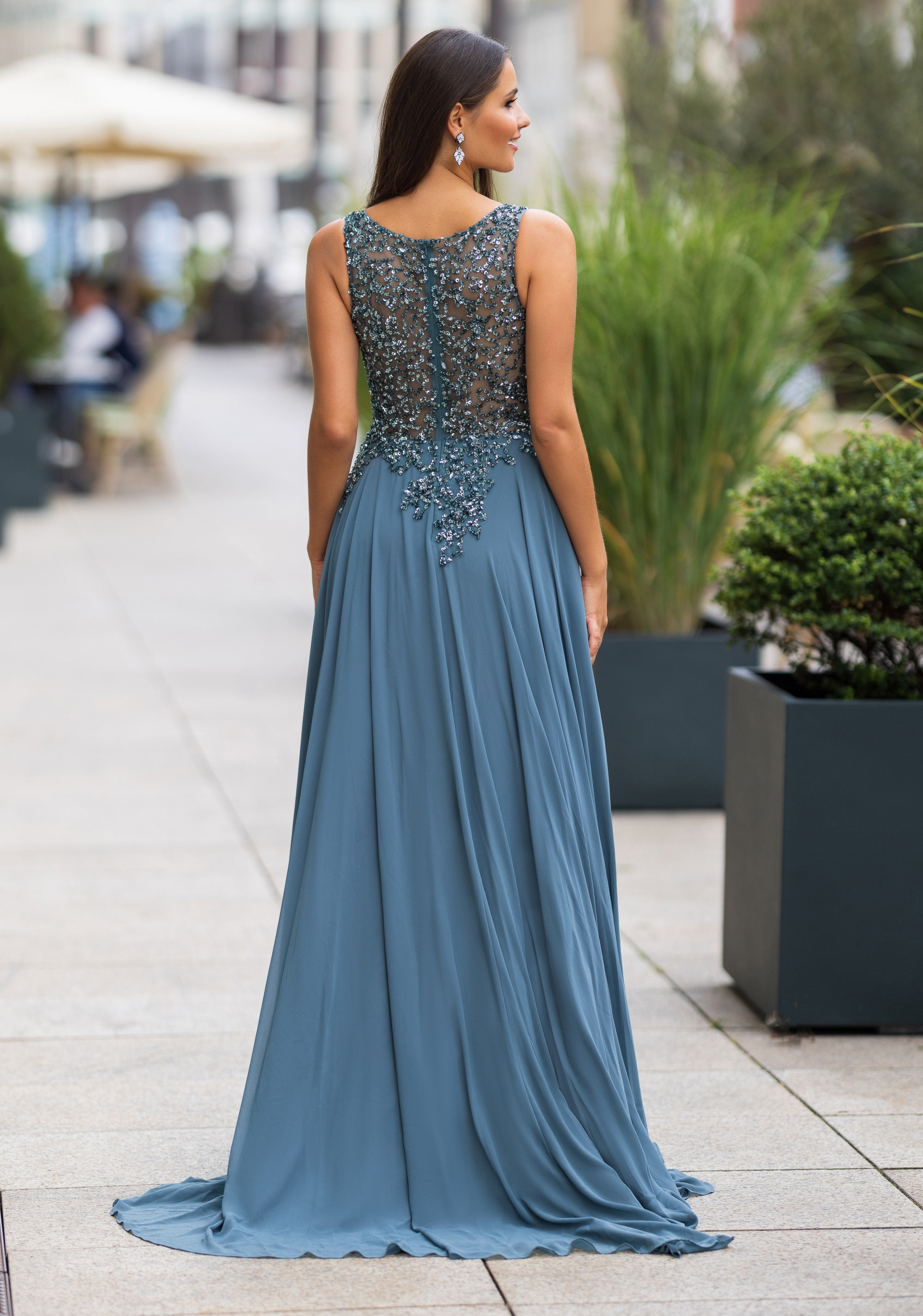 Elegant evening dress made of chiffon in Moonlight Jade - Christian ...
