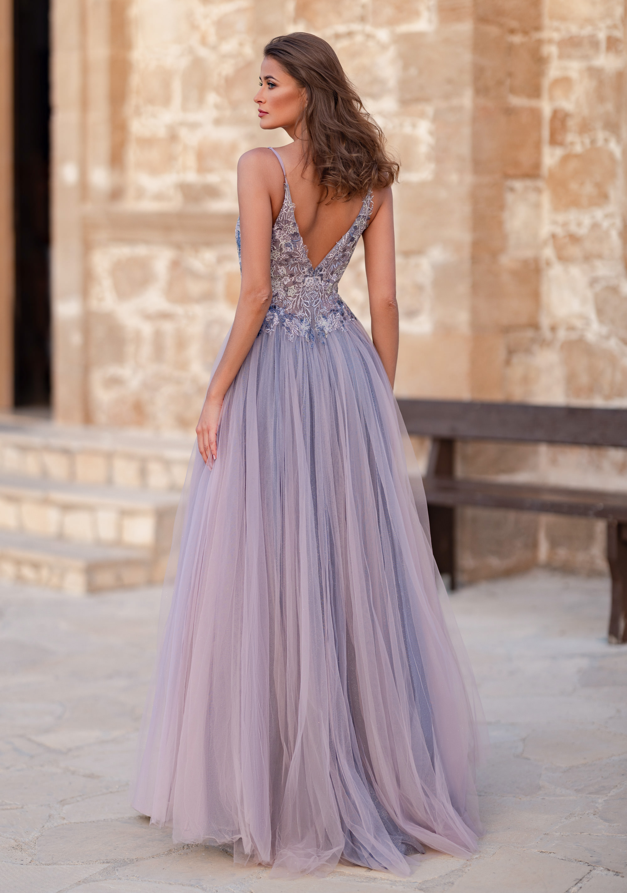 Glitzerndes Abendkleid in Orchid Lilac - Christian Koehlert