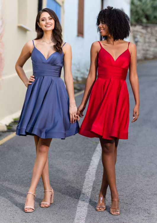 Satin Cocktail Dress In Vintage Indigo Christian Koehlert