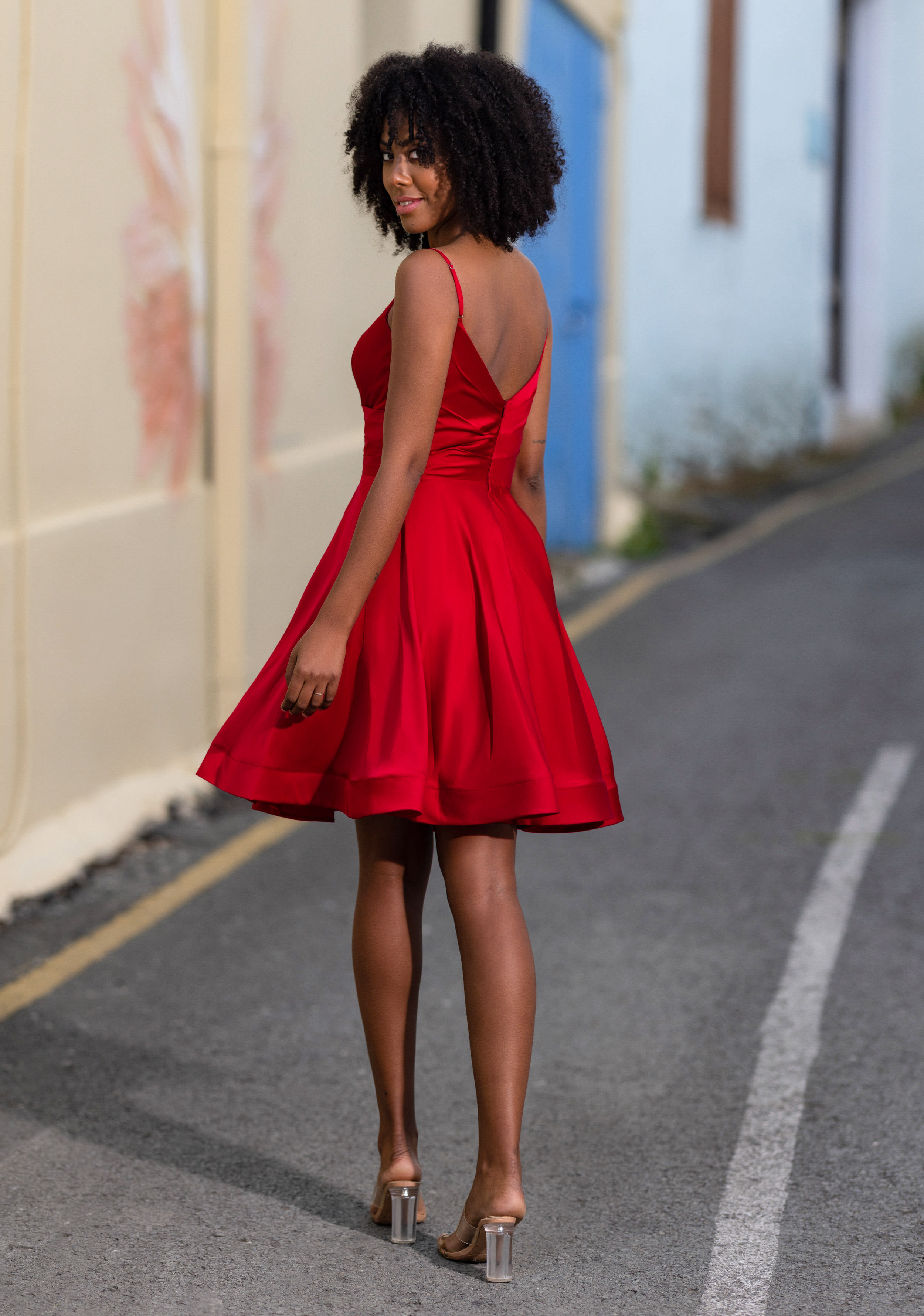 Satin Cocktailkleid in Rio Red - Christian Koehlert