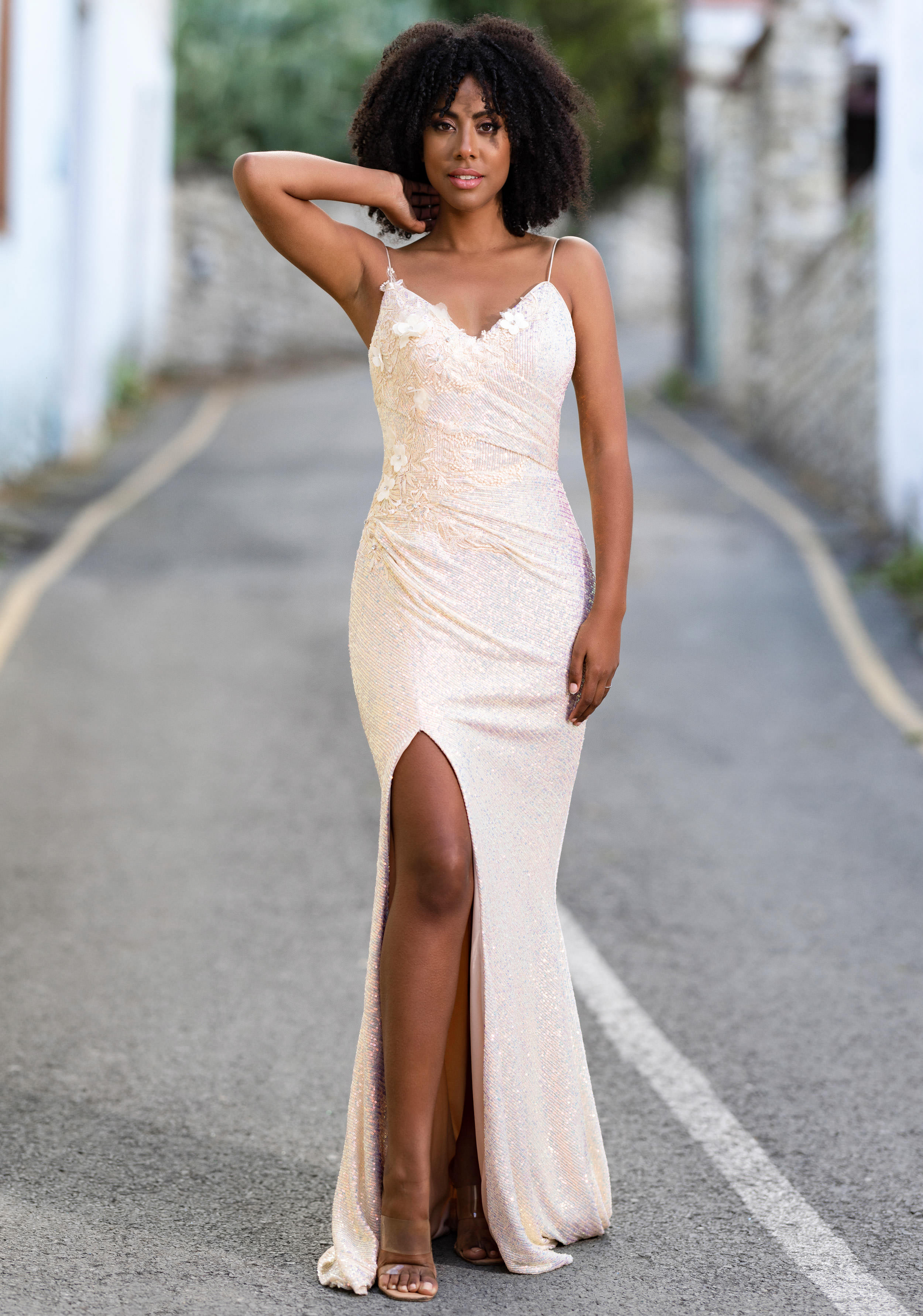 Sequin evening dress in Champagne - Christian Koehlert